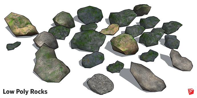 Low Poly SketchUp Rocks | SketchUcation